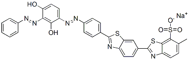 sodium 2′-[4-[[2,4-dihydroxy-3-(phenylazo)phenyl]azo]phenyl]-6-methyl[2,6′-bibenzothiazole]-7 ...
