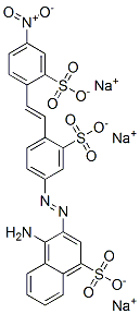 trisodium 4-amino-3-[[4-[2-(4-nitro-2-sulphonatophenyl)vinyl]-3-sulphonatophenyl]azo]naphthalene ...